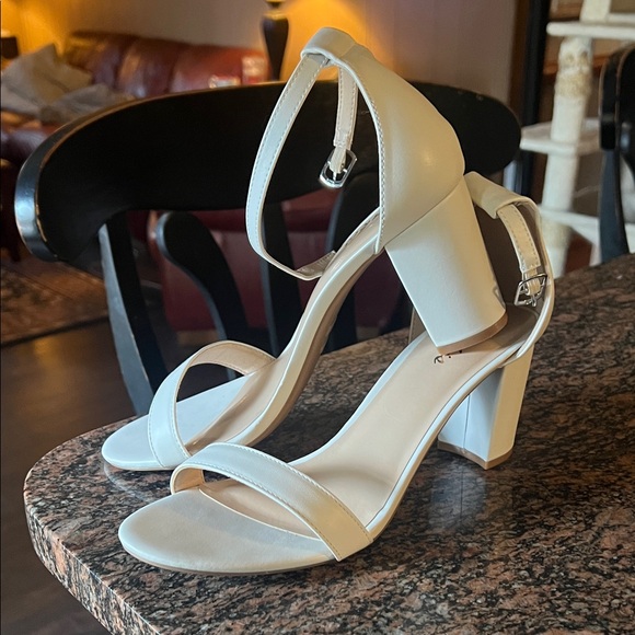 MIA | Shoes | Mia Cream Block Heel Sandals | Poshmark